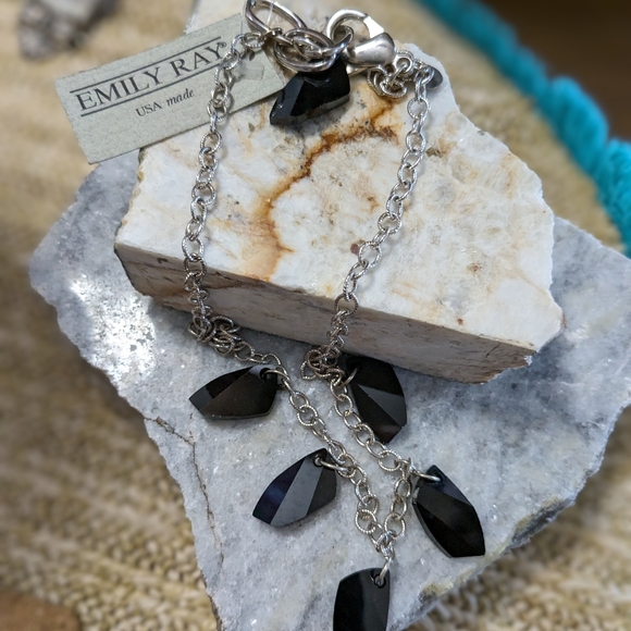 Emily Ray | Jewelry | Nwt Emily Ray Necklace With Black Crystals Usa ...